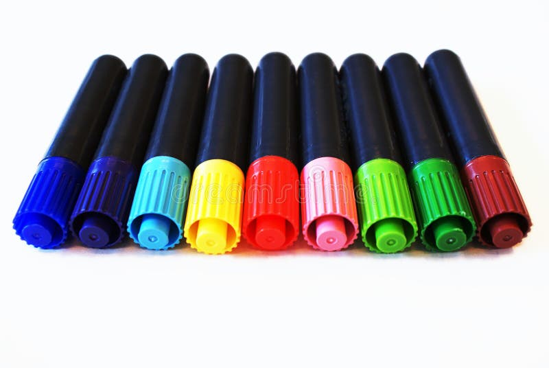 Coloured Pens stock photo. Image of colored, green, felt - 1337084