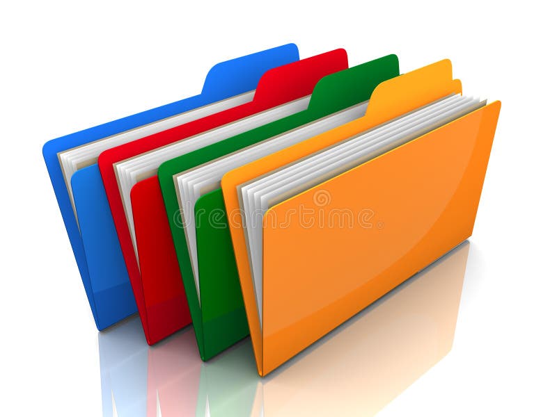 Coloured Folders 3d Illustration Stock Illustration - Illustration of ...
