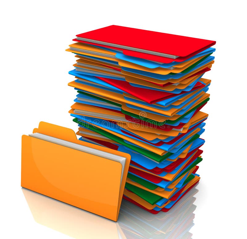 Coloured Folders Isolated 3d Illustration Stock Illustration ...
