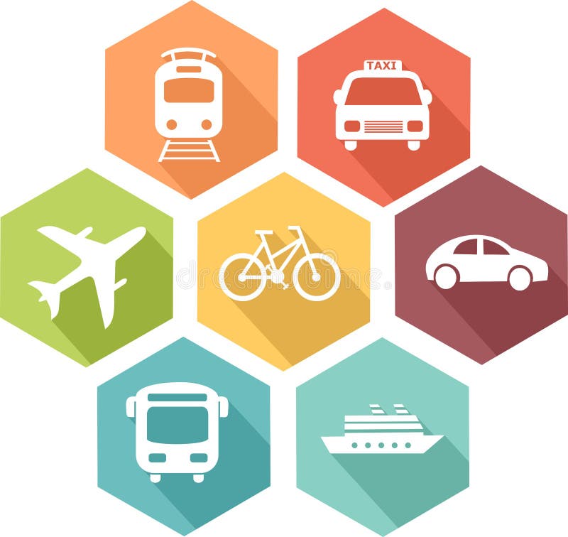 Transport mode icons stock vector. Illustration of icon - 209328768