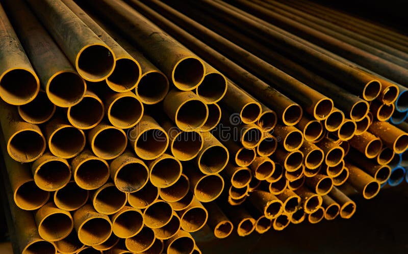 Coloured iron round tubes stock photo. Image of metal - 74883298