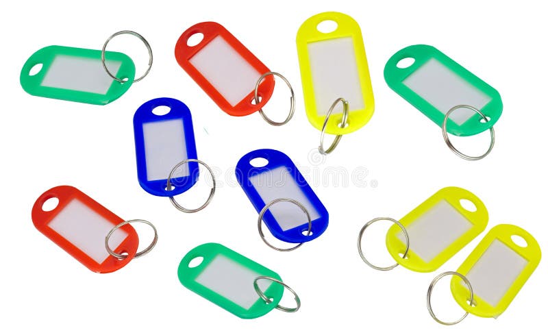 Coloured Key Tags with a Paper Insert Stock Image - Image of isolated ...