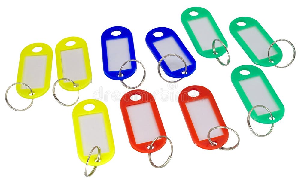 Coloured Key Tags with a Paper Insert Stock Photo - Image of white ...
