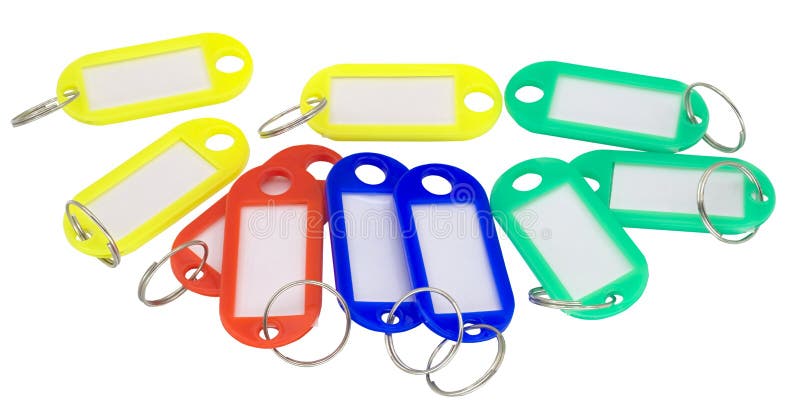 Coloured Key Tags with a Paper Insert Stock Photo - Image of keychain ...