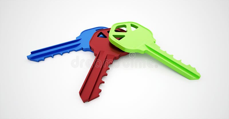Coloured Keys stock illustration. Illustration of white - 10988248