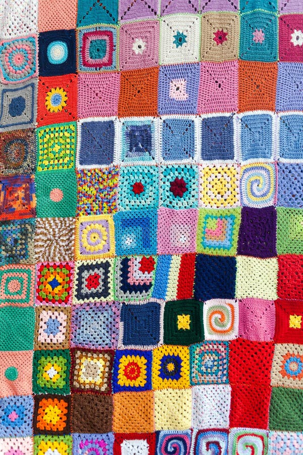 Coloured Knitted Carpet Textile Background Stock Image - Image of ...