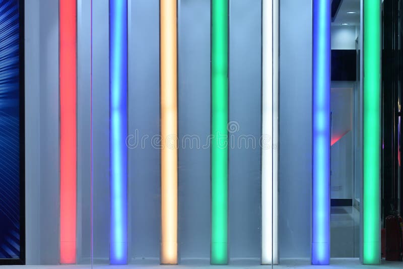 Coloured led light wall stock photo. Image of floor, decor - 55346094