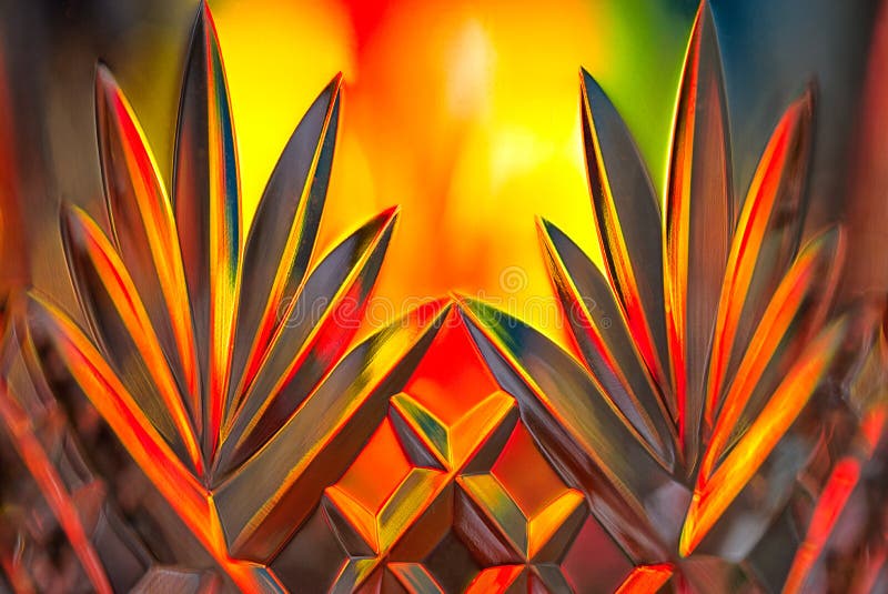 Coloured Light through Hand Cut, Lead Crystal Whisky Glass. Stock Photo ...