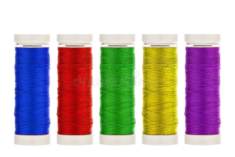 Coloured Linen Thread Roles Stock Photo - Image of background, colored ...