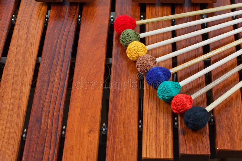 Coloured Mallets on Marimba Stock Photo - Image of wooden, instrument ...