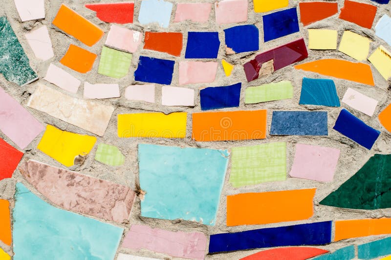 Coloured Mosaic of Fragments of Tile Stock Image - Image of texture ...