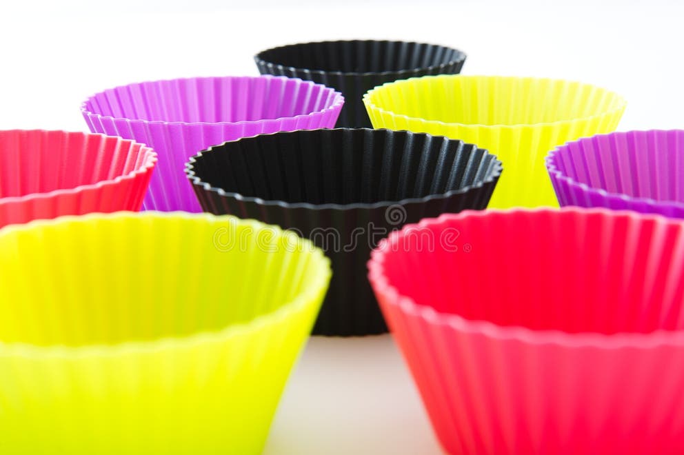 Coloured muffin cups stock photo. Image of cake, food - 23967246