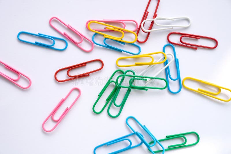 Coloured Paper Clips on a White Background Stock Image - Image of ...