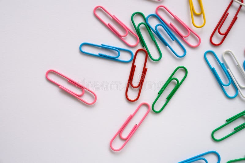 Coloured Paper Clips on a White Background Stock Photo - Image of ...