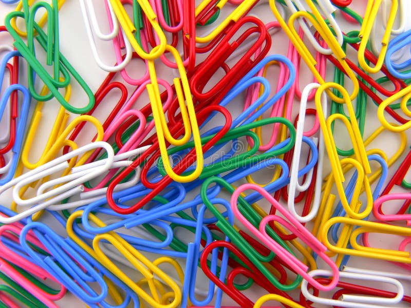 Coloured Paperclip Background Stock Image - Image of objects, large ...