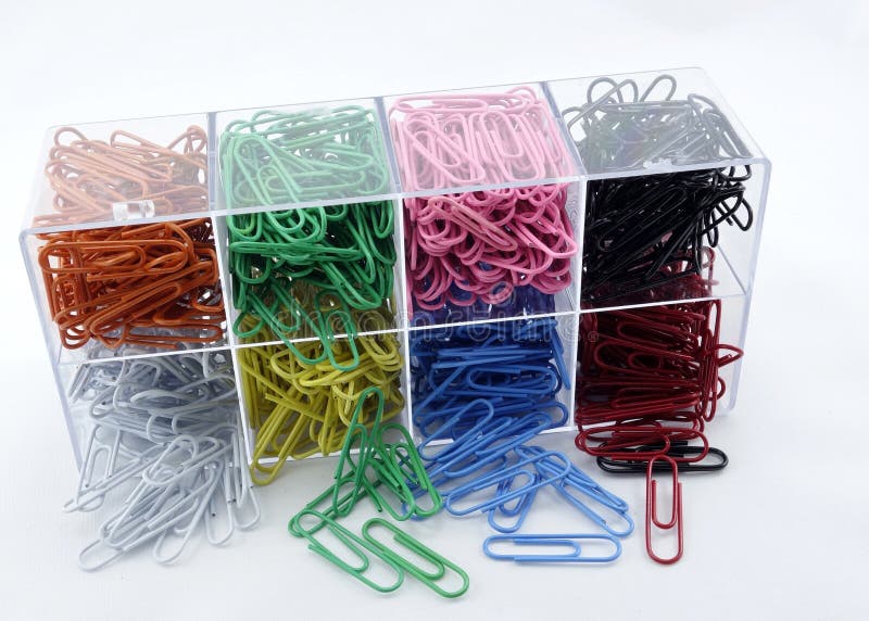 Coloured Paperclips. stock image. Image of plastic, white - 38828417