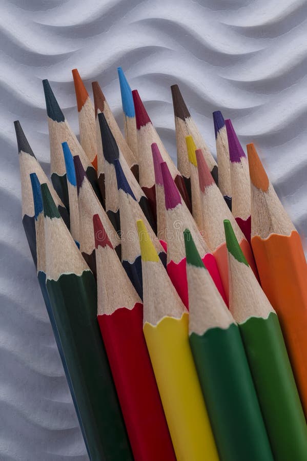 Coloured pencil in a stack stock photo. Image of background - 285327262