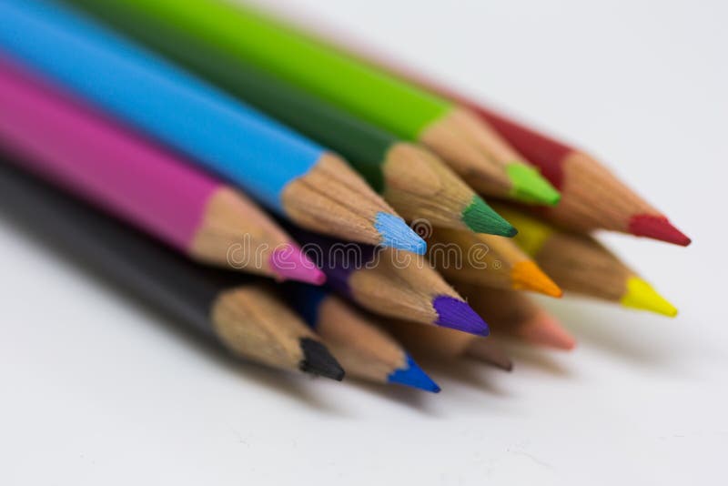 Coloured Pencils Bundled Together Stock Image - Image of colourful ...