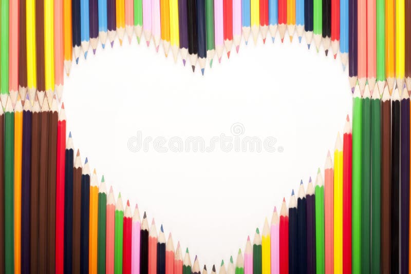 Coloured Pencils Heart Shape Stock Photo - Image of closeup, craft ... Coloured Pencils Heart Shape Stock Photo - Image of closeup, craft ...