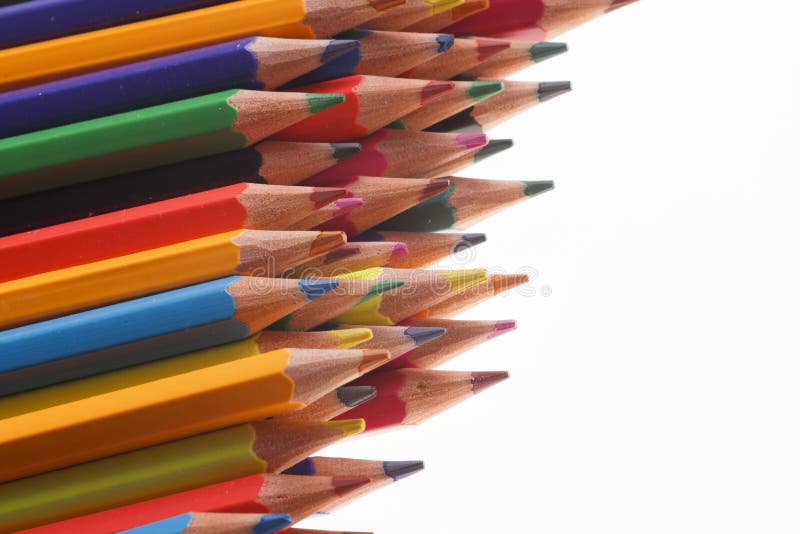 Coloured pencils stock image. Image of crayon, white - 49178623