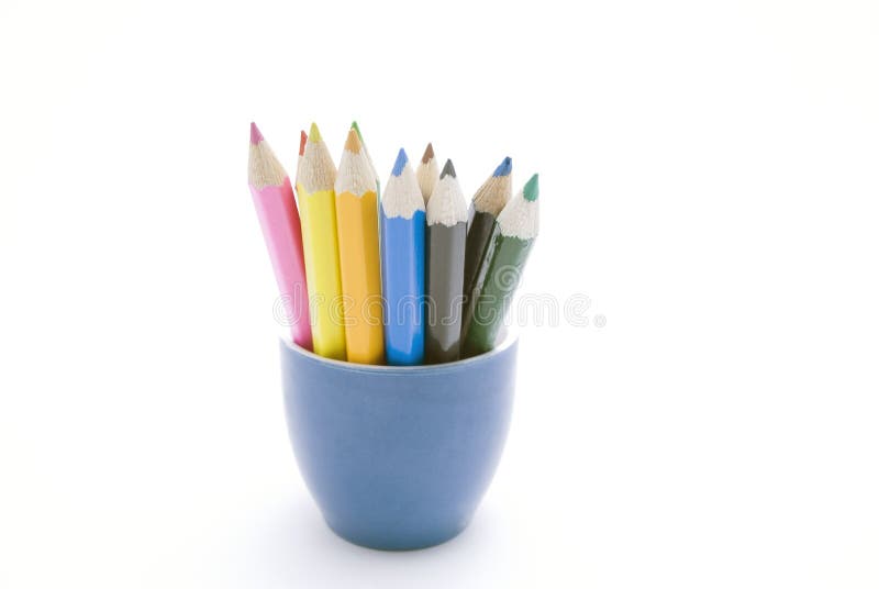 Coloured Pencils and Sharpener Stock Image - Image of colors ...