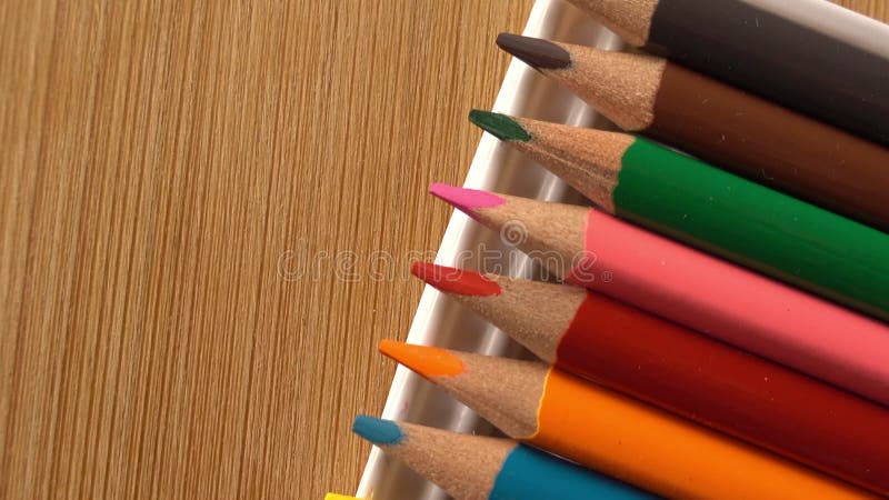 Coloured Pencils in a Row stock footage. Video of colouring - 296345896
