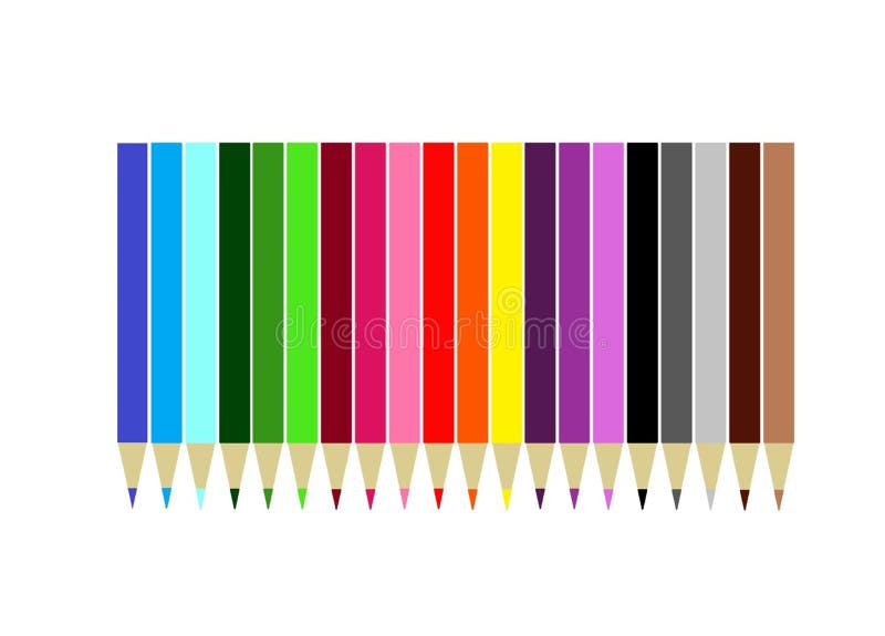 Coloured Pencils Vector Illustration Stock Illustration - Illustration ...