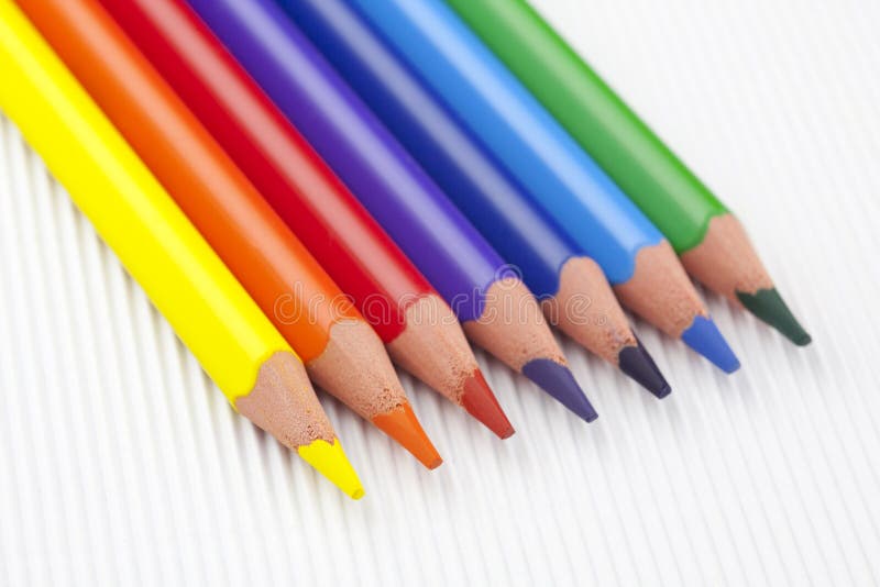 Coloured Pencils on White Textured Background Stock Image - Image of ...