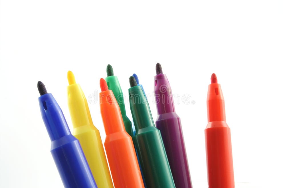 Coloured Pens stock photo. Image of colored, green, felt - 1337084