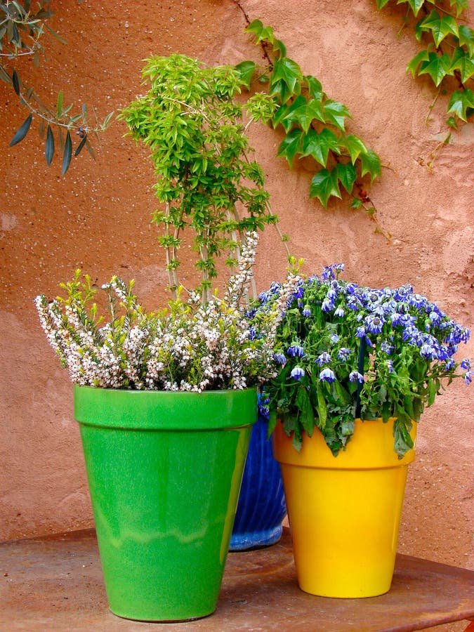 Coloured pots stock photo. Image of garden, decorative - 4699704