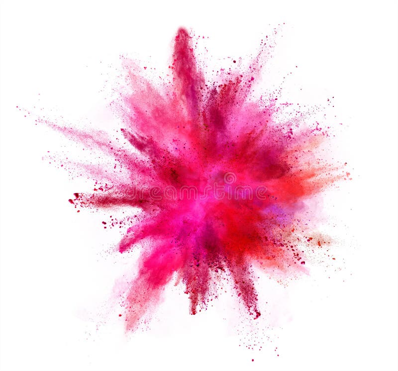 Coloured Powder Explosion Isolated on White Background Stock Image ...