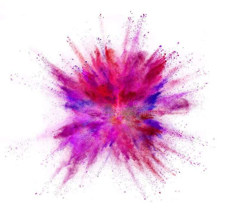 Coloured Powder Explosion Isolated on White Background Stock ...