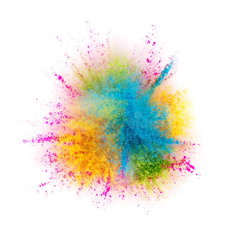 Coloured Powder Explosion Isolated on White Background Stock Image ...