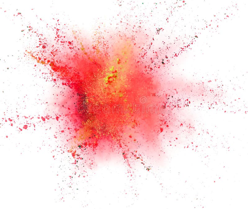 Coloured Powder Explosion Isolated on White Background Stock Photo ...