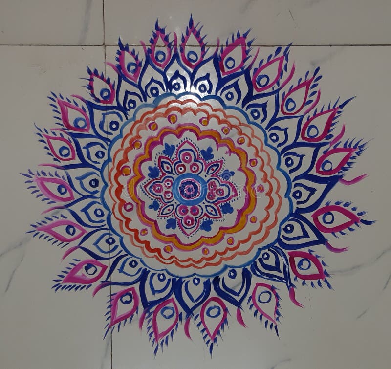 Coloured Rangoli Created To Celebrate Diwali in India Stock Photo ...