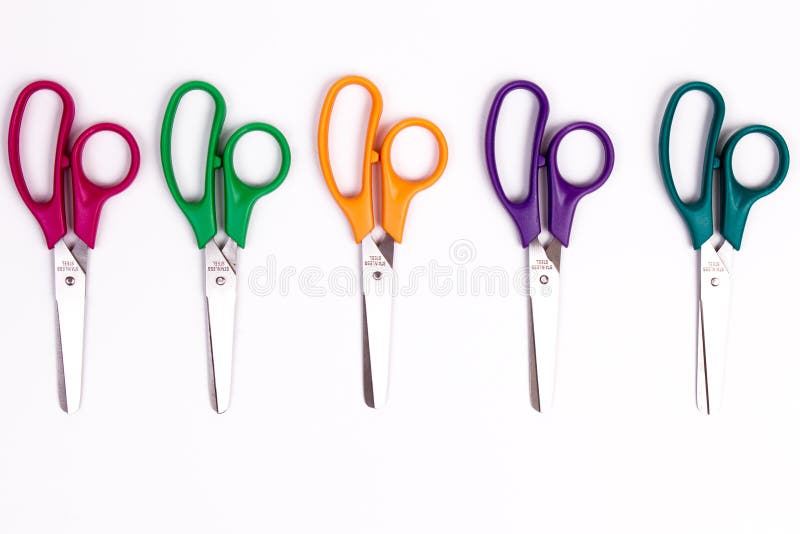 Coloured scissors stock image. Image of object, orange - 22254731