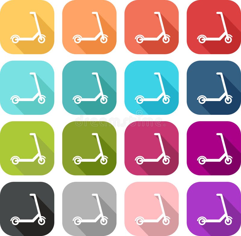 Coloured scooter icon stock vector. Illustration of icon - 156256883