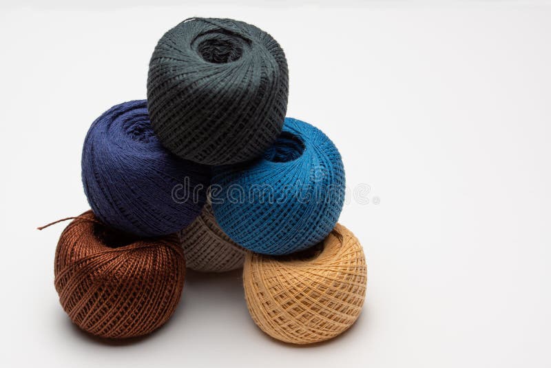 Coloured Skein Isolated on White Background Closeup Stock Image - Image ...