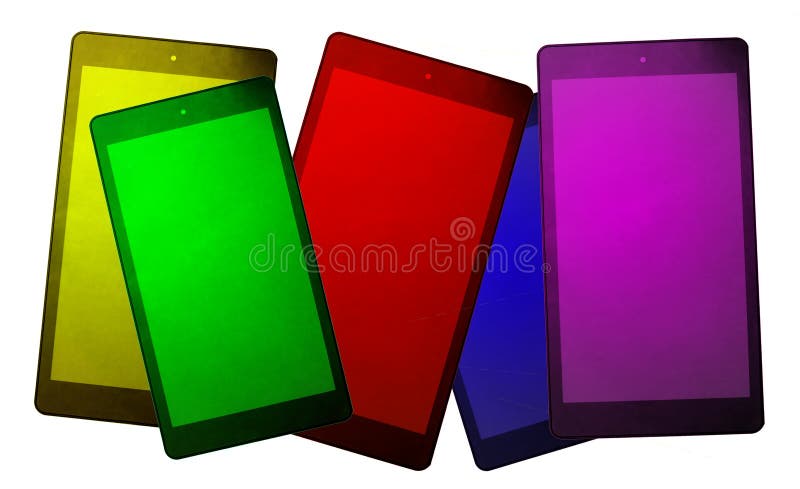 Coloured Smart Phones and Tablets Stock Photo - Image of telephone ...