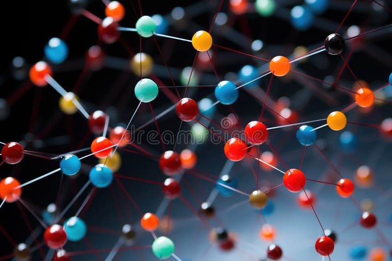 Coloured Spheres Linked Together To Illustrate Concept of Connection ...