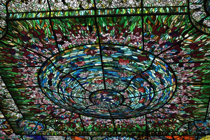 Coloured Stained Glass Ceiling Stock Illustration - Illustration of ...