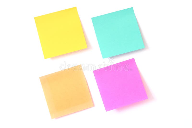 Coloured Sticky Notes stock photo. Image of blank, agenda - 3920332