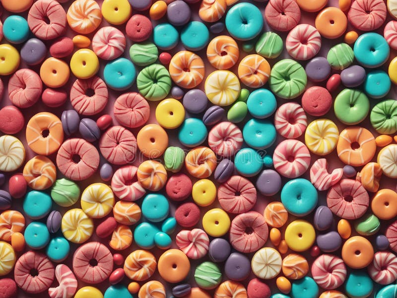 Coloured Sweets Background - Generated by Ai Stock Illustration ...