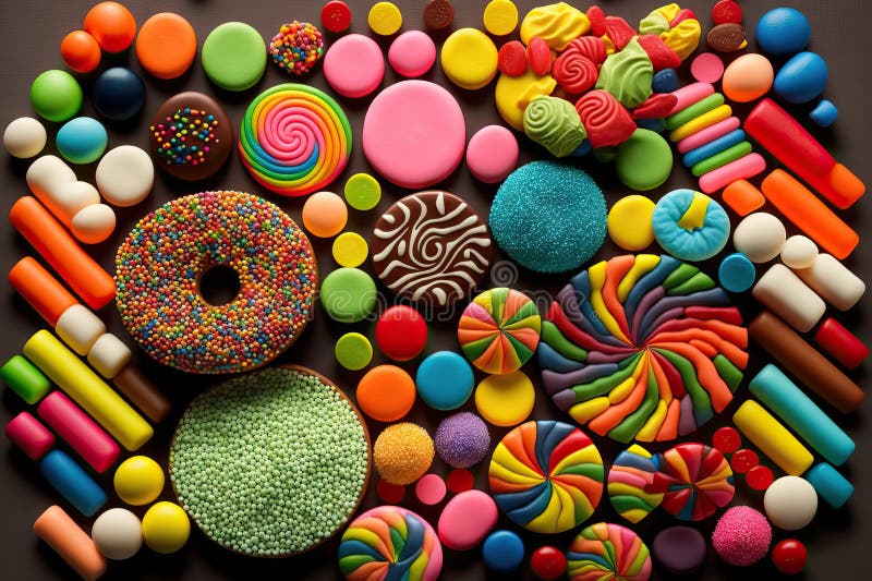 Coloured sweets stock illustration. Illustration of striped - 271878318