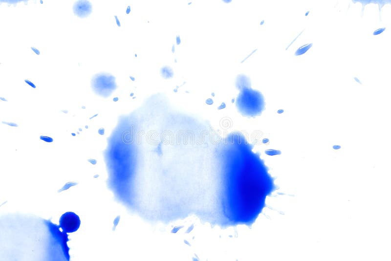 Blue Watercolour Paint Splatters and Spots for Background Stock Photo ...