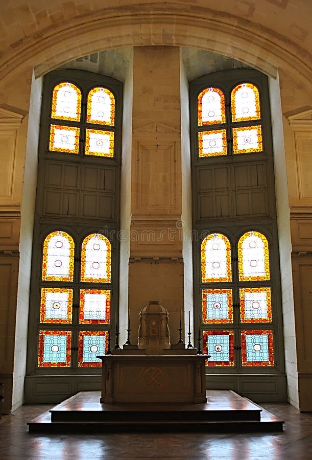 Coloured Windows in a Church Stock Image - Image of abbeys, france ...