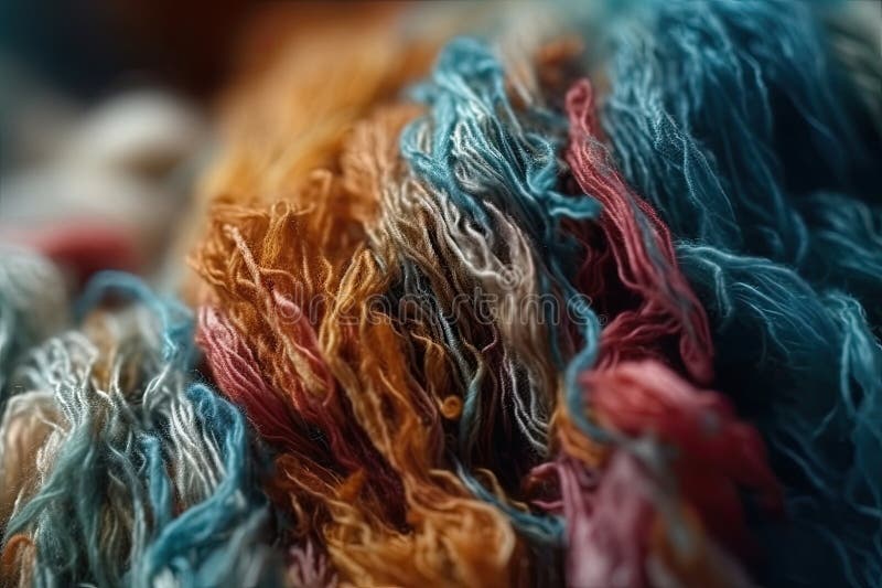 Coloured Wool Fabric Under the Microscope. Macro Photography ...