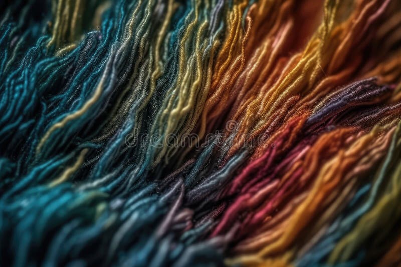 Coloured Wool Fabric Under the Microscope. Macro Photography ...