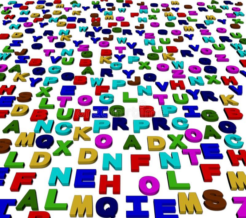 Colourful 3d Alphabet Letters Stock Illustration - Illustration of ...
