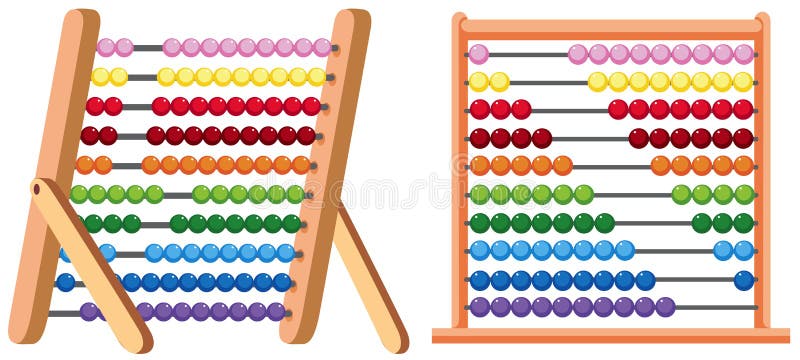 A Colourful Abacus on White Background Stock Vector - Illustration of ...
